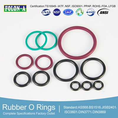 Smooth Black NBR O Rings 70-90 Shore A Hardness ISO 3601 Tolerance for ...